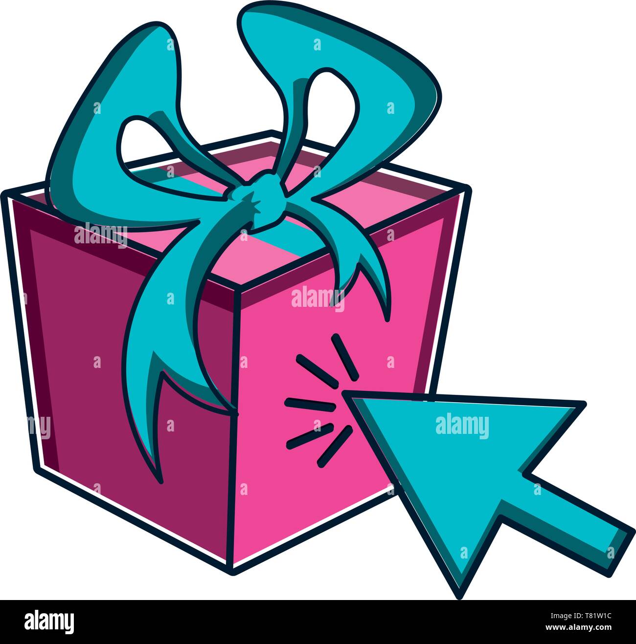 gift box present with arrow cursor vector illustration design Stock ...