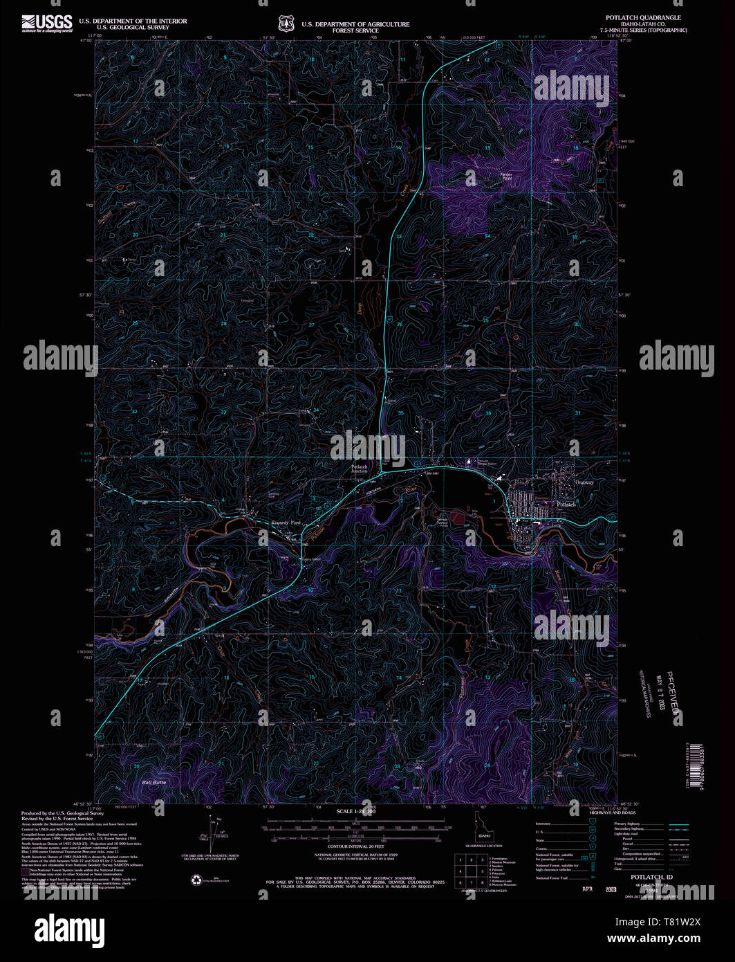 Map of potlatch hi-res stock photography and images - Alamy