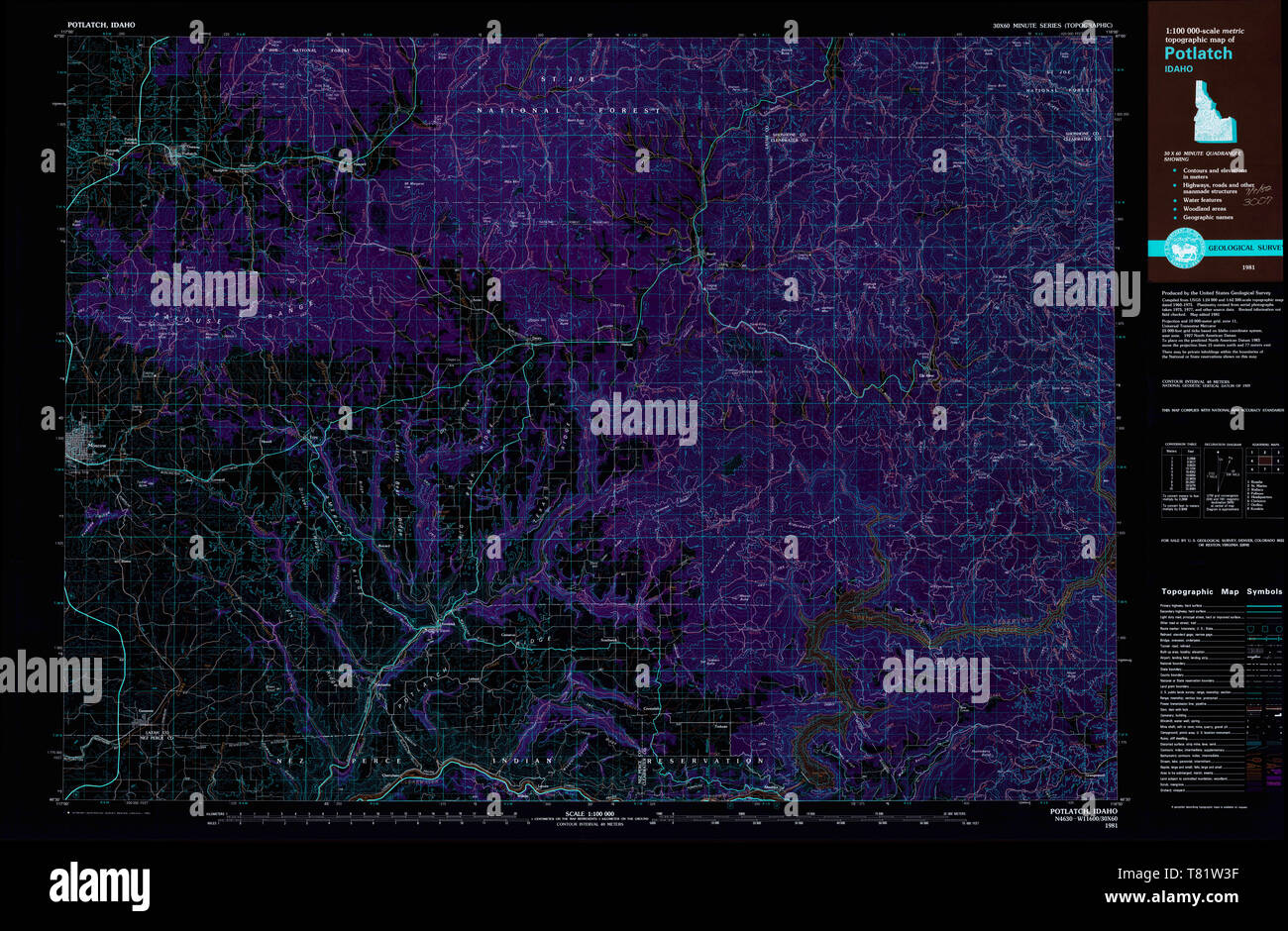 Map of potlatch hi-res stock photography and images - Alamy
