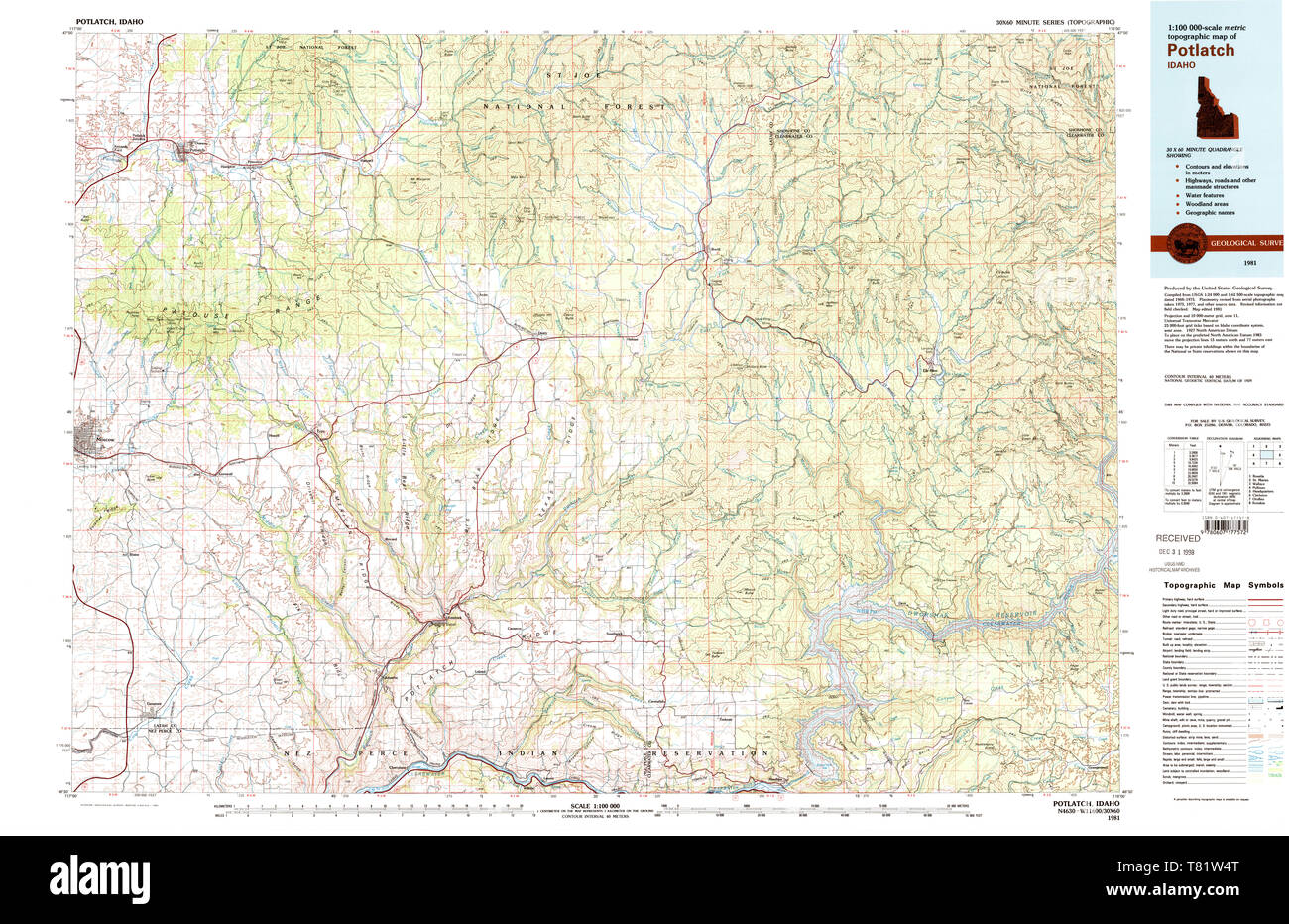 Map of potlatch hi-res stock photography and images - Alamy