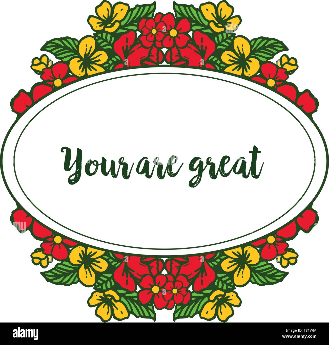 Vector illustration design card your are great with texture colorful ...