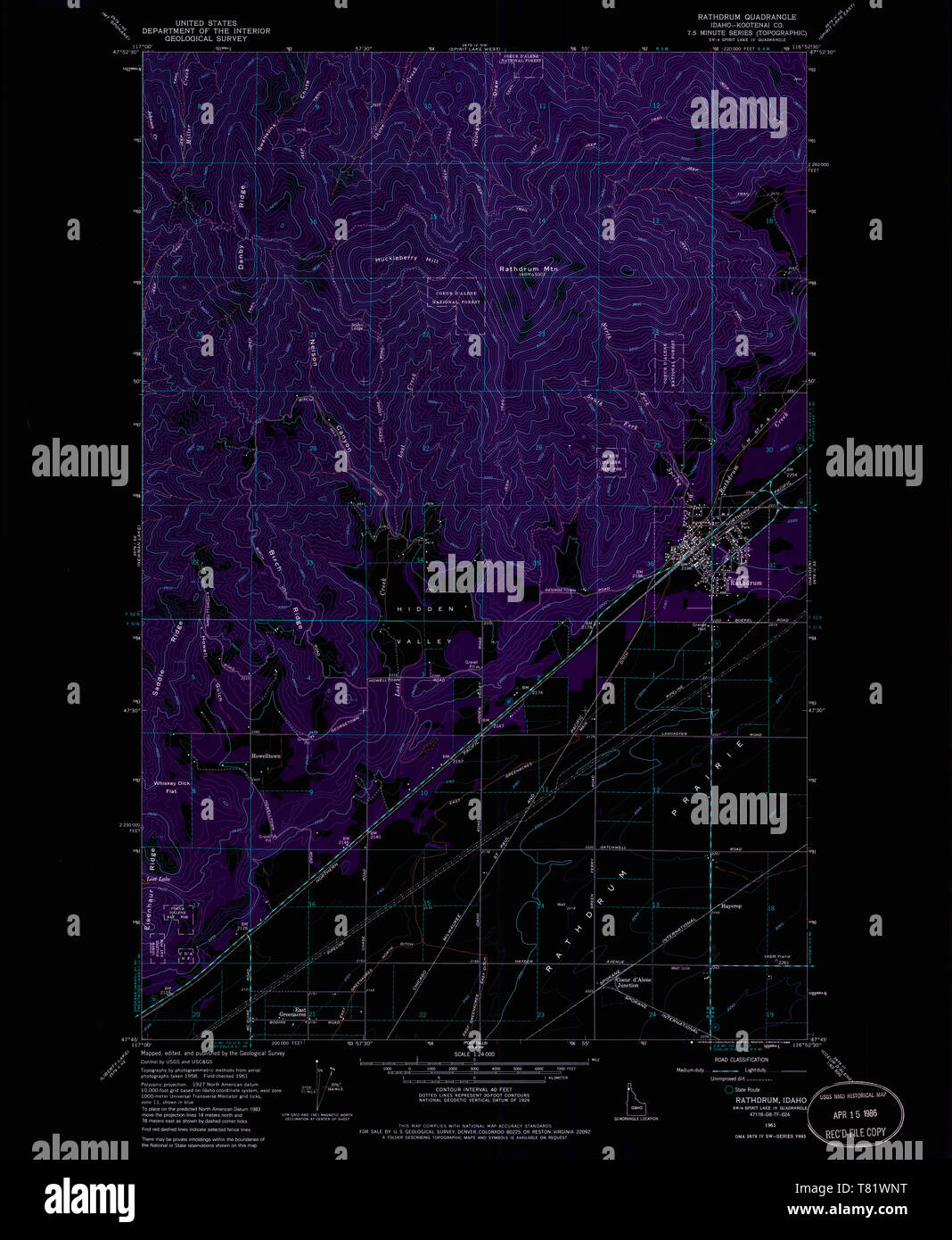 Map of rathdrum hi-res stock photography and images - Alamy
