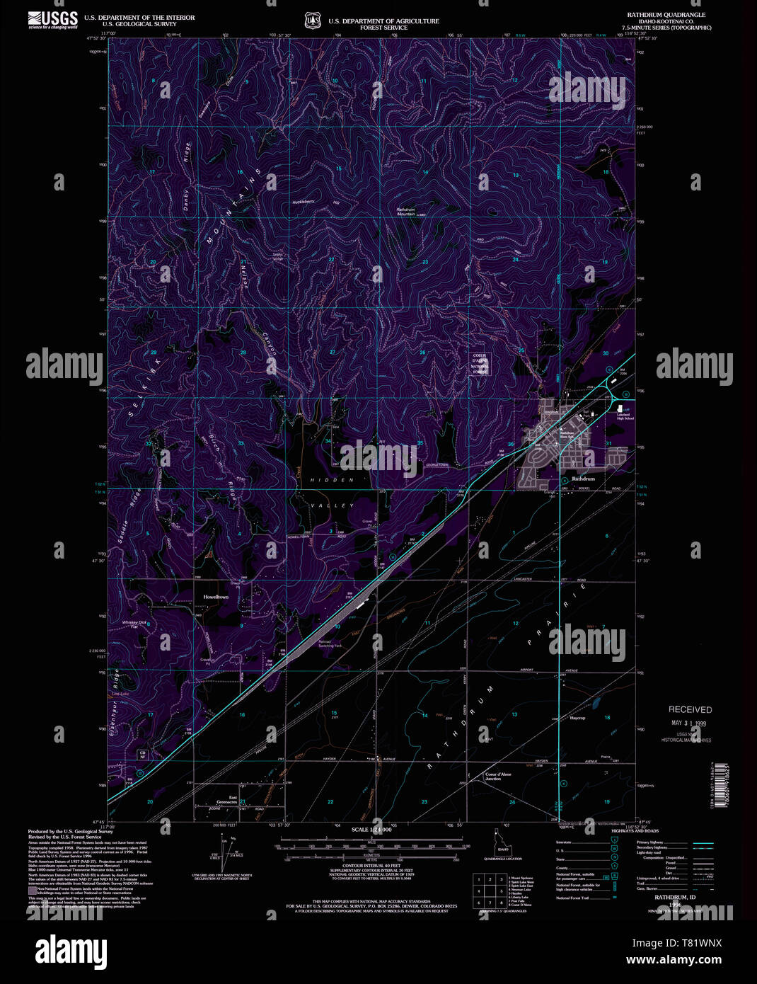 Map of rathdrum hi-res stock photography and images - Alamy