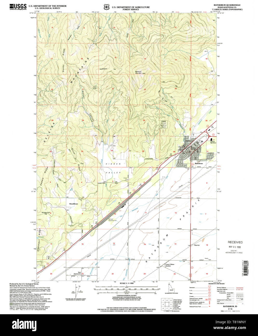 Map of rathdrum idaho hi-res stock photography and images - Alamy