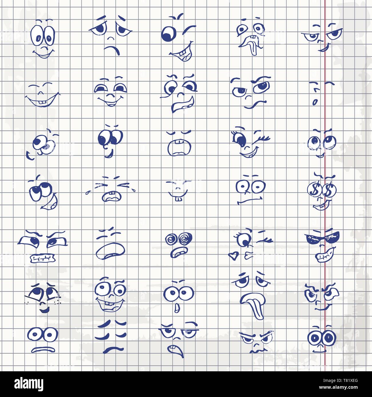 Set of cartoon faces of people. Vector illustration for your design ...
