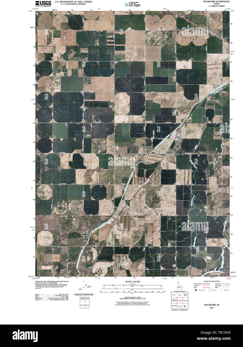 USGS TOPO Map Idaho ID Rockford 20110422 TM Restoration Stock Photo - Alamy