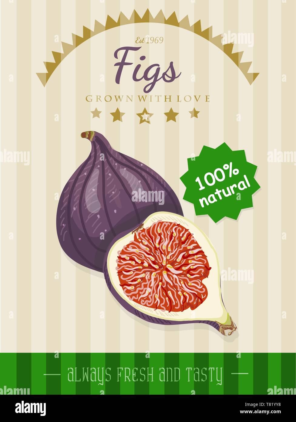 Vector poster with a figs. Vector illustration for your design Stock ...