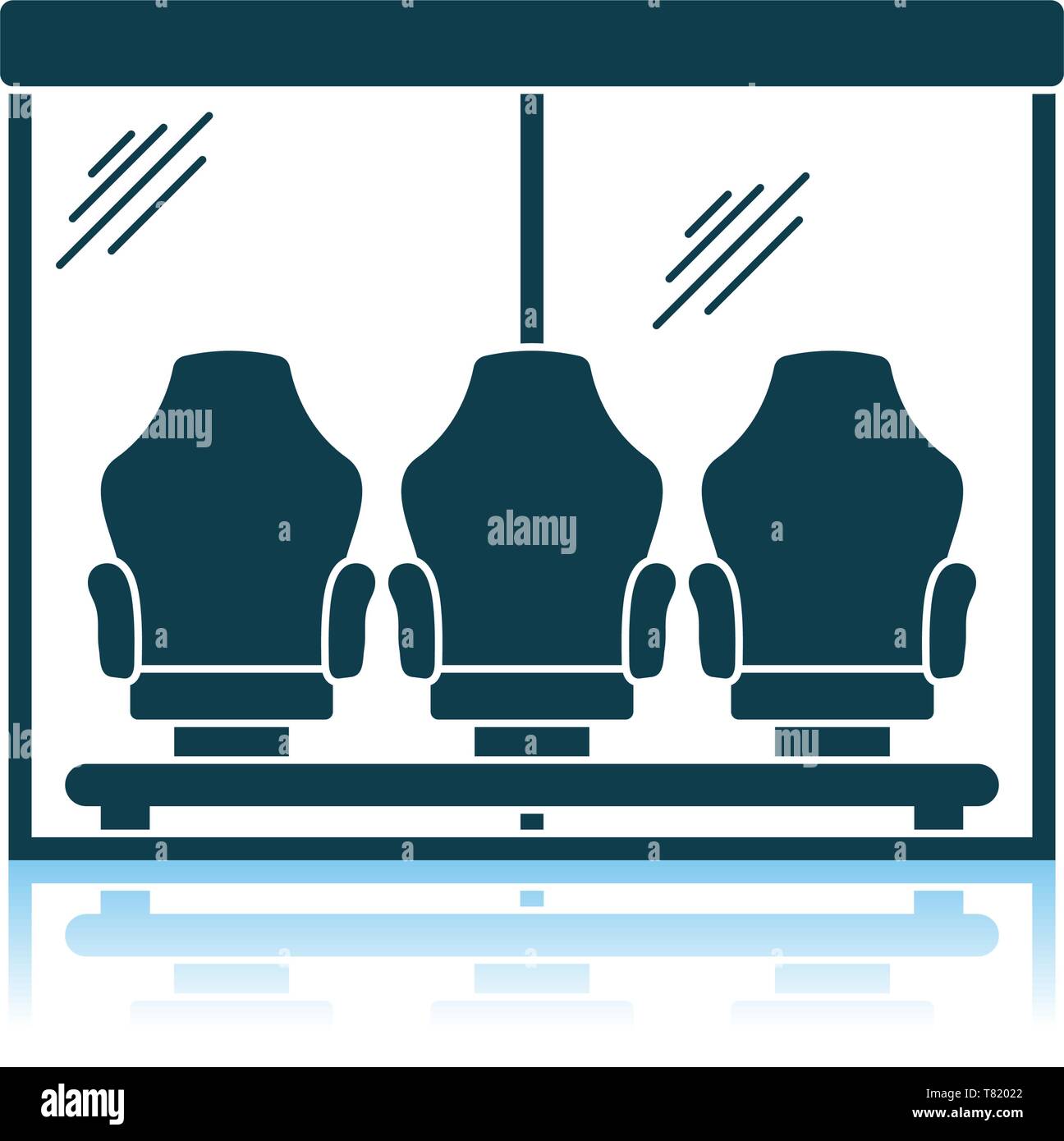Soccer Player's Bench Icon. Shadow Reflection Design. Vector ...