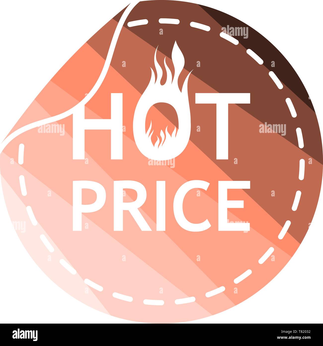 Hot Price Icon. Flat Color Ladder Design. Vector Illustration Stock ...