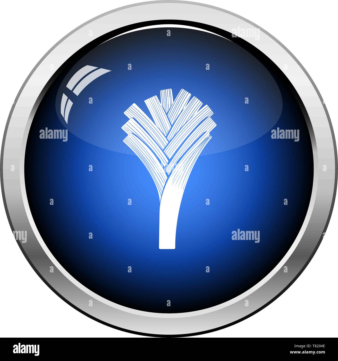 Leek Onion Icon. Glossy Button Design. Vector Illustration Stock Vector ...