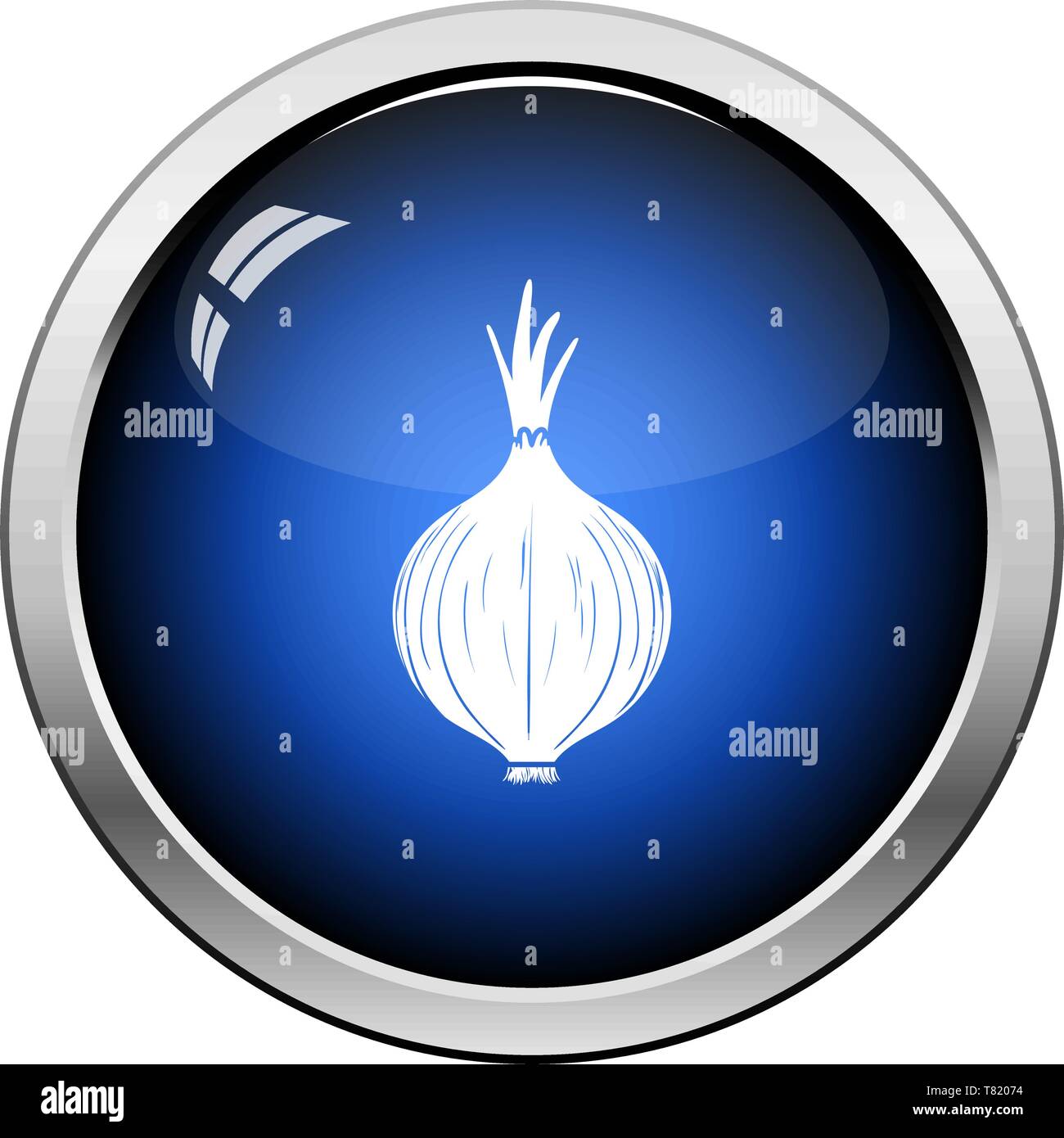 Onion Icon. Glossy Button Design. Vector Illustration Stock Vector ...