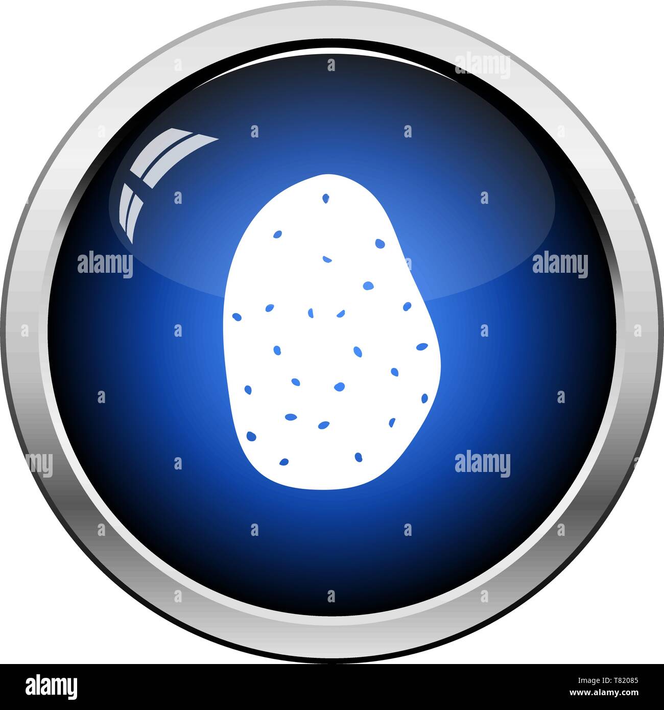 Potato Icon. Glossy Button Design. Vector Illustration Stock Vector ...
