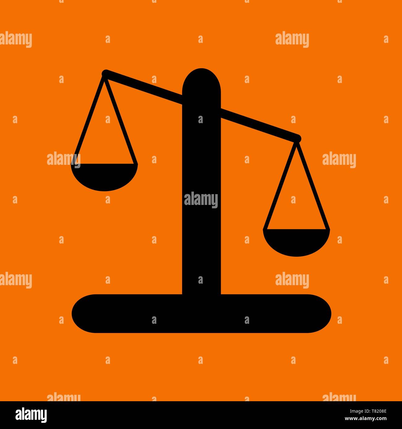 Scale Icon. Black on Orange Background. Vector Illustration Stock ...