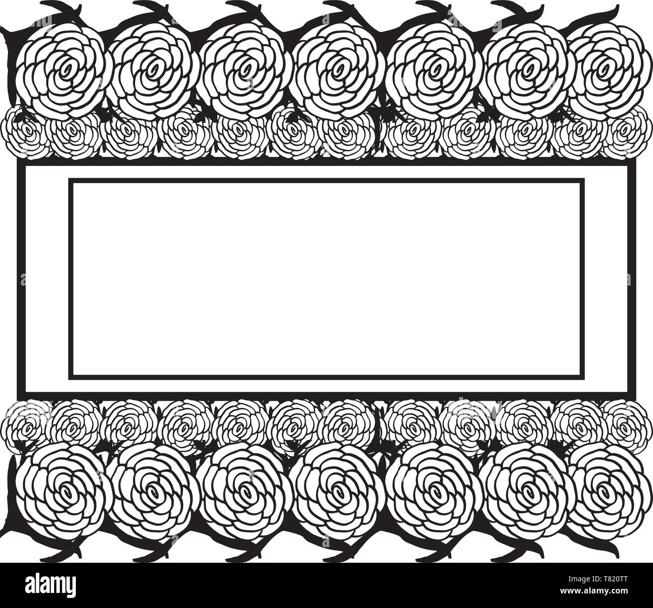 Vector illustration greeting card with design wreath frame hand drawn ...