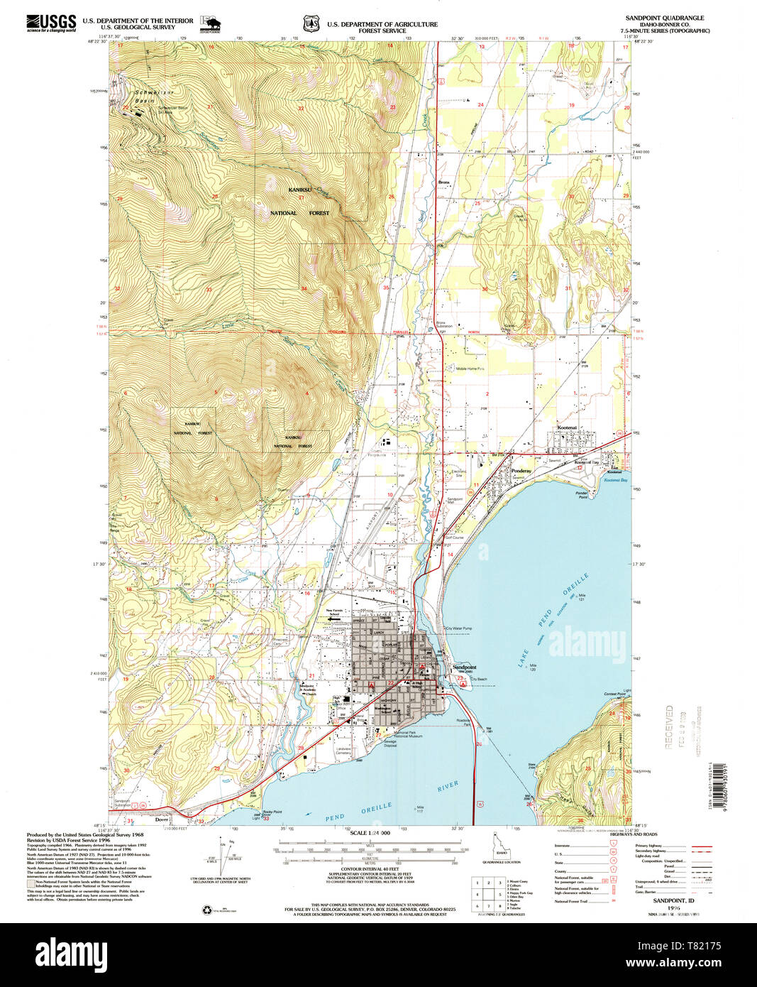 Map of sandpoint hi-res stock photography and images - Alamy