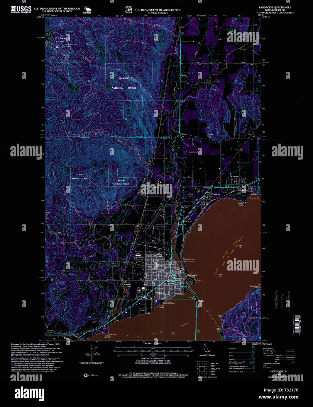 Map of sandpoint hi-res stock photography and images - Alamy