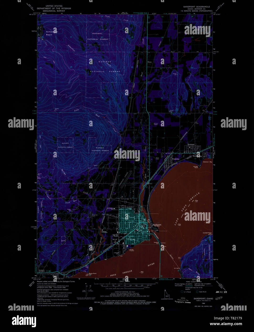 Map of sandpoint hi-res stock photography and images - Alamy