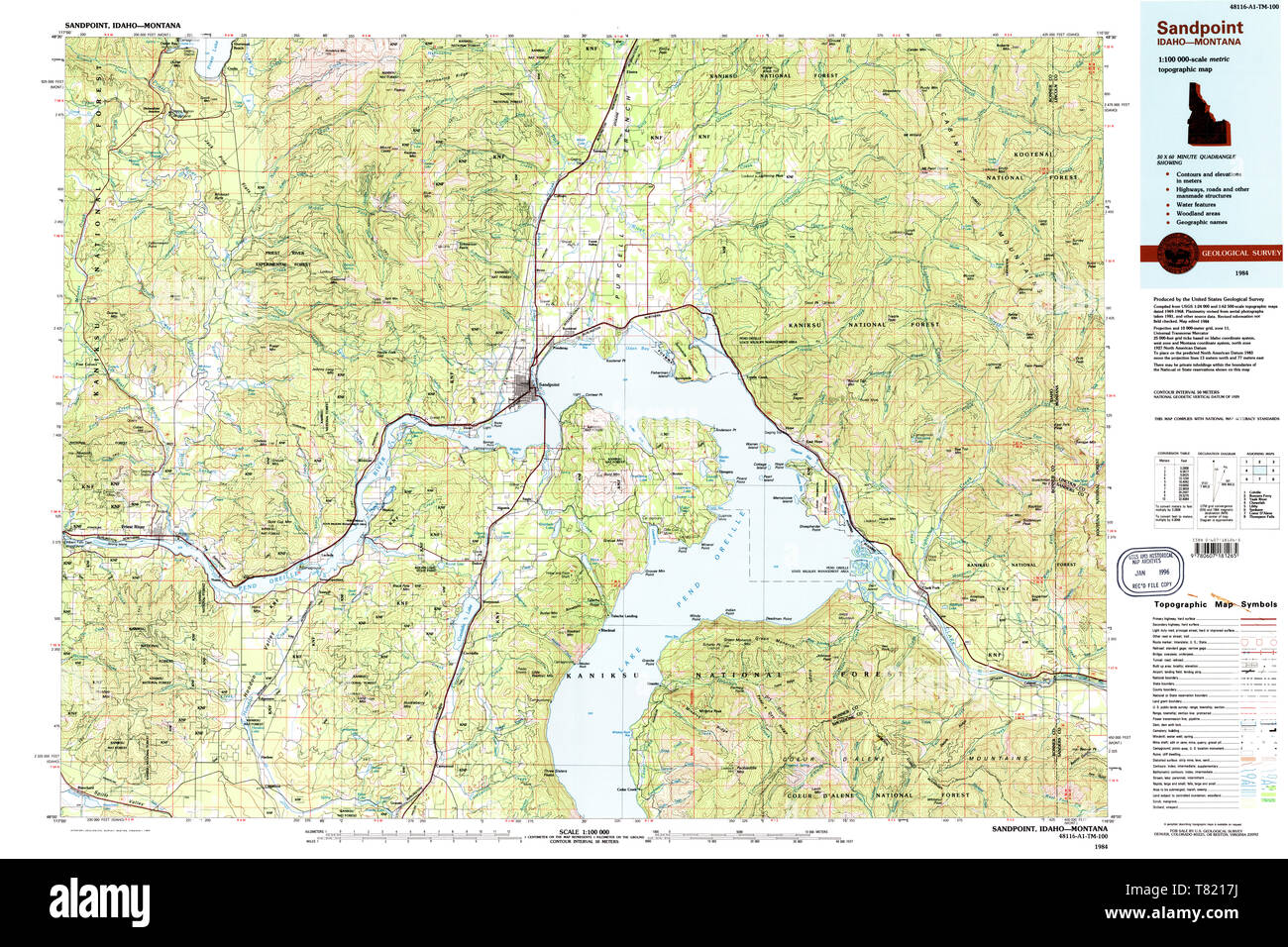 Map of sandpoint hi-res stock photography and images - Alamy