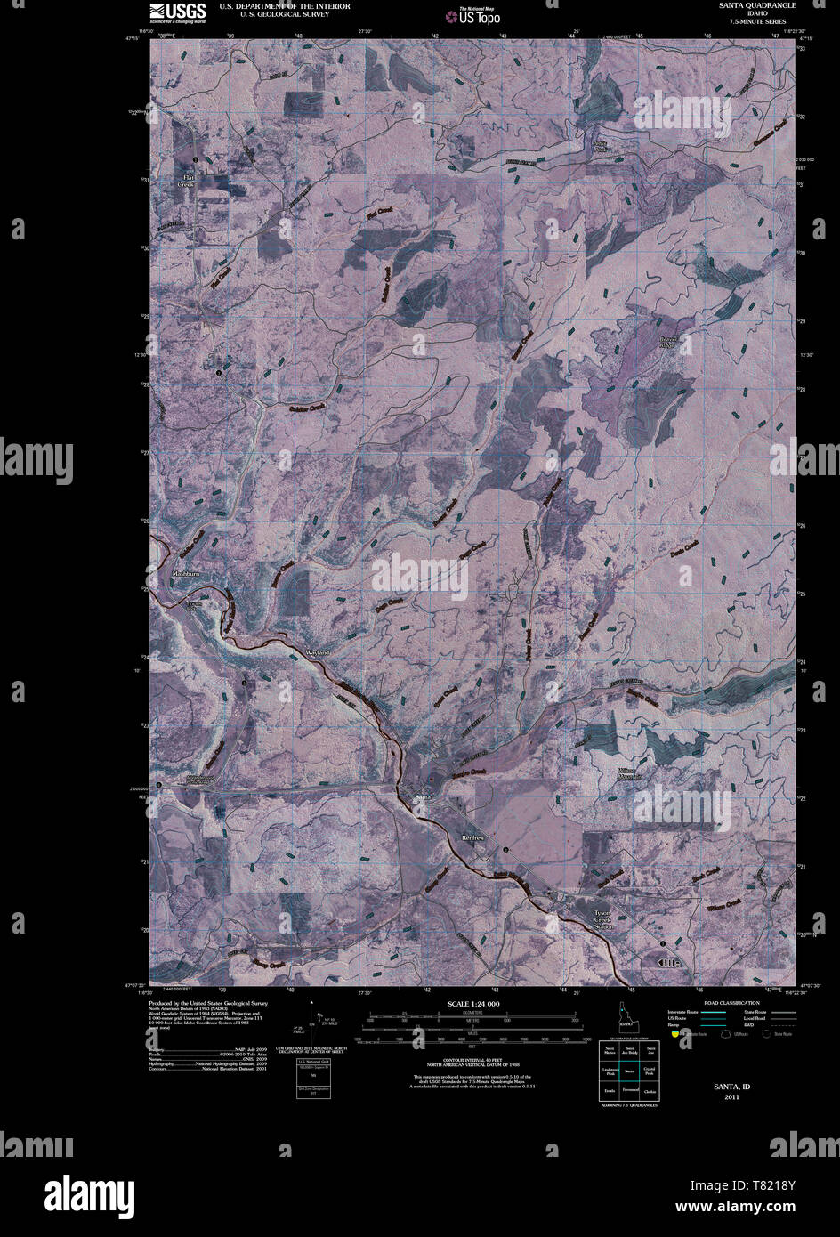 Map of santa idaho hi-res stock photography and images - Alamy