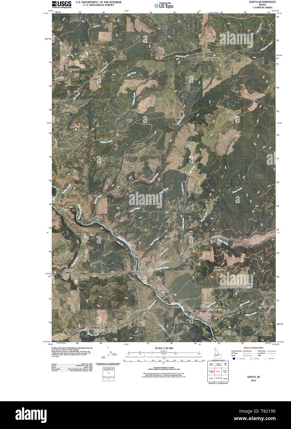 Map of santa idaho hi-res stock photography and images - Alamy