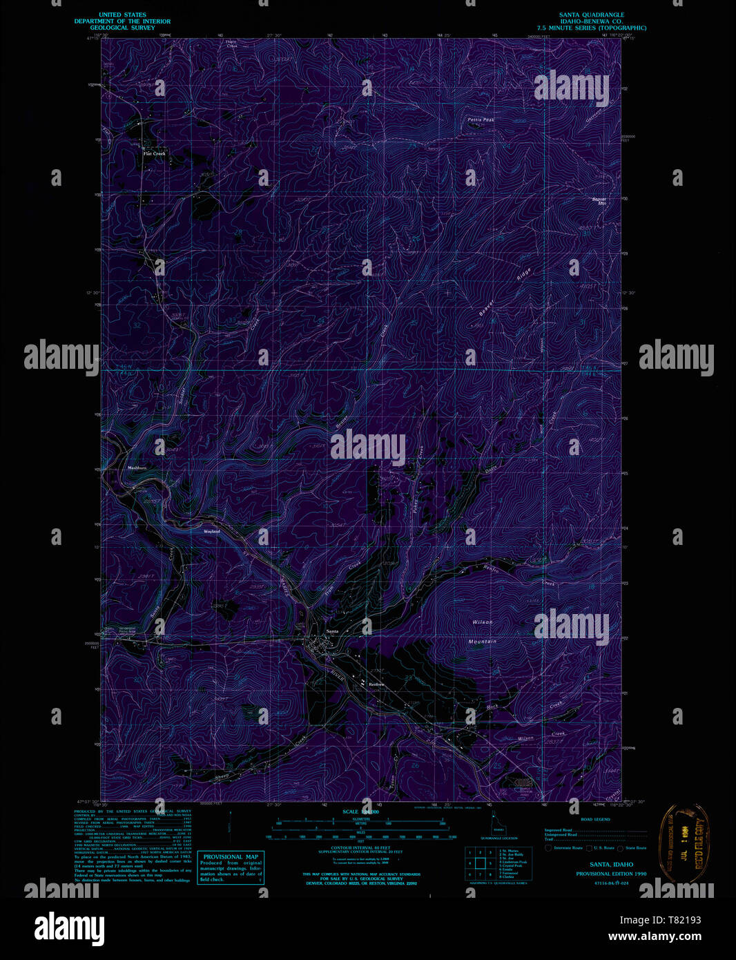 Map of santa idaho hi-res stock photography and images - Alamy