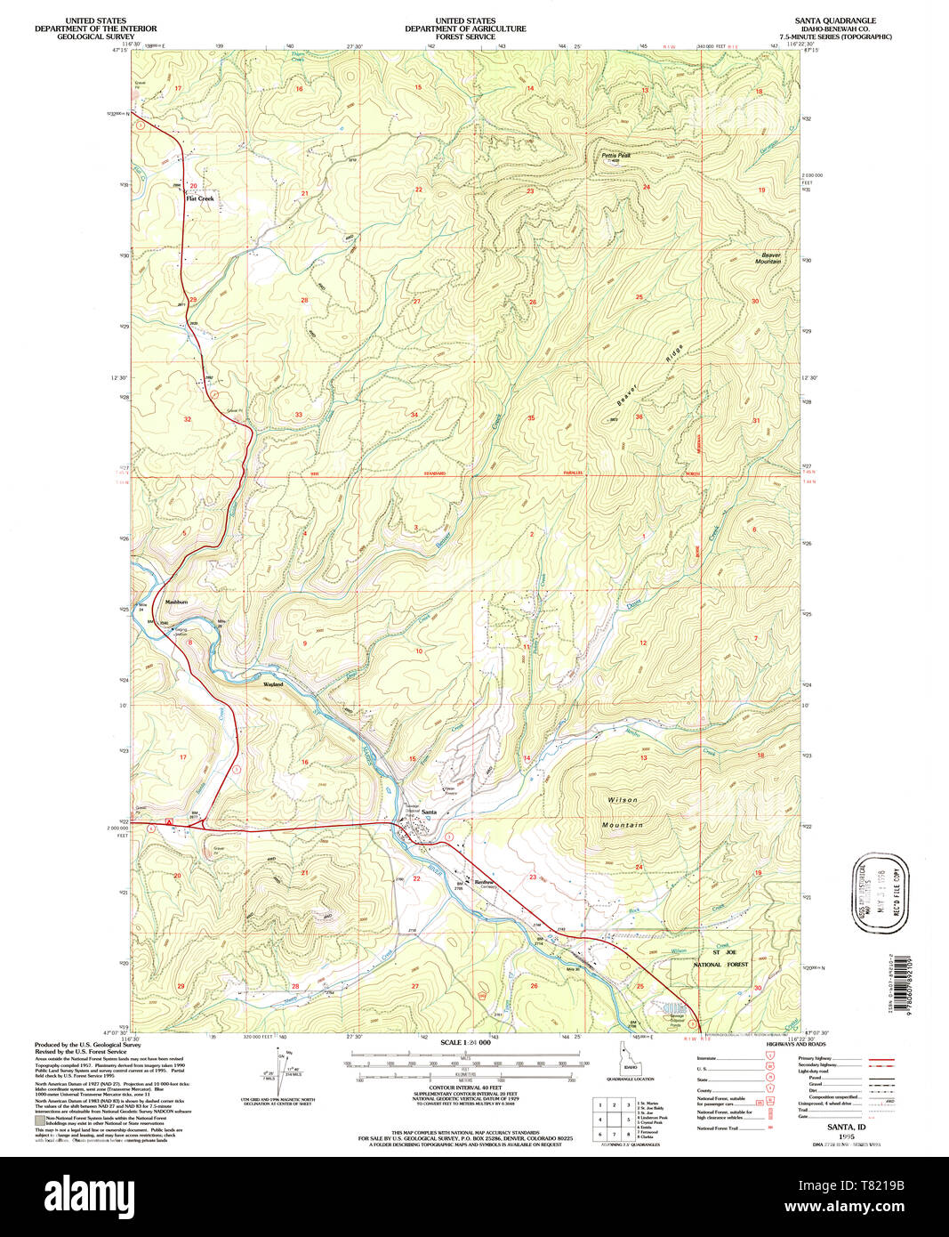 Map of santa idaho hi-res stock photography and images - Alamy