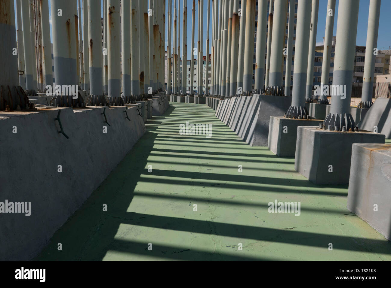 Flag posts ground hi-res stock photography and images - Alamy