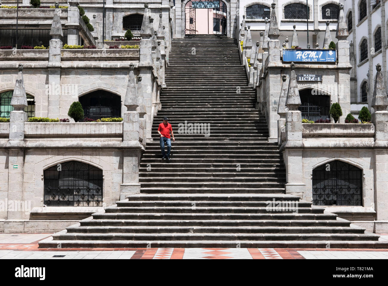 The wonderful steps outside the Cathedral in old town,Quito Ecquador ...