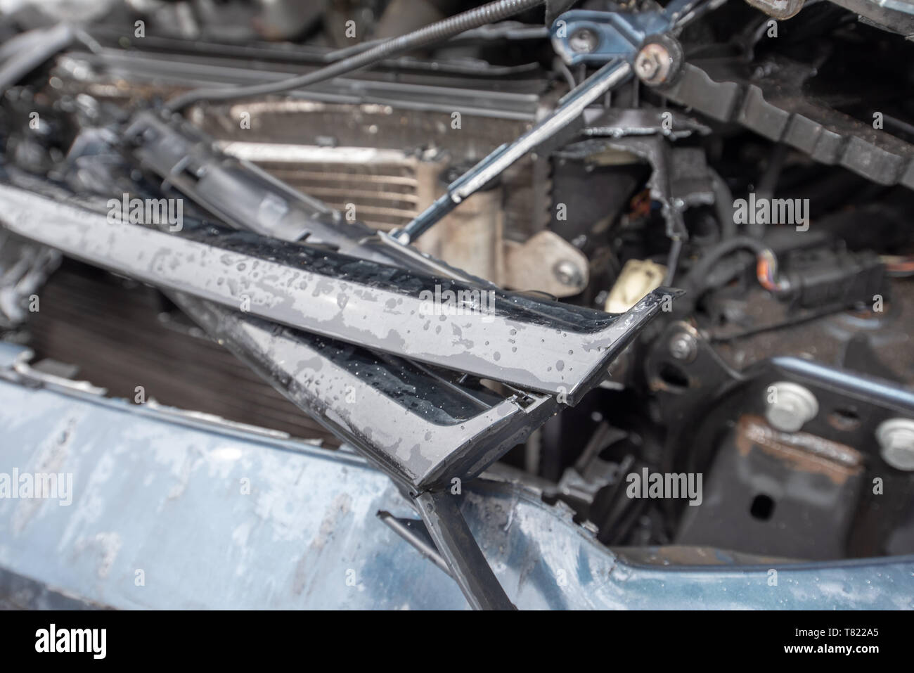 Volkswagen Golf. Car crash damage and details. Head on vehicle accident ...