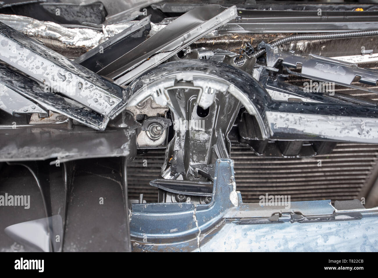 Volkswagen Golf. Car crash damage and details. Head on vehicle accident ...