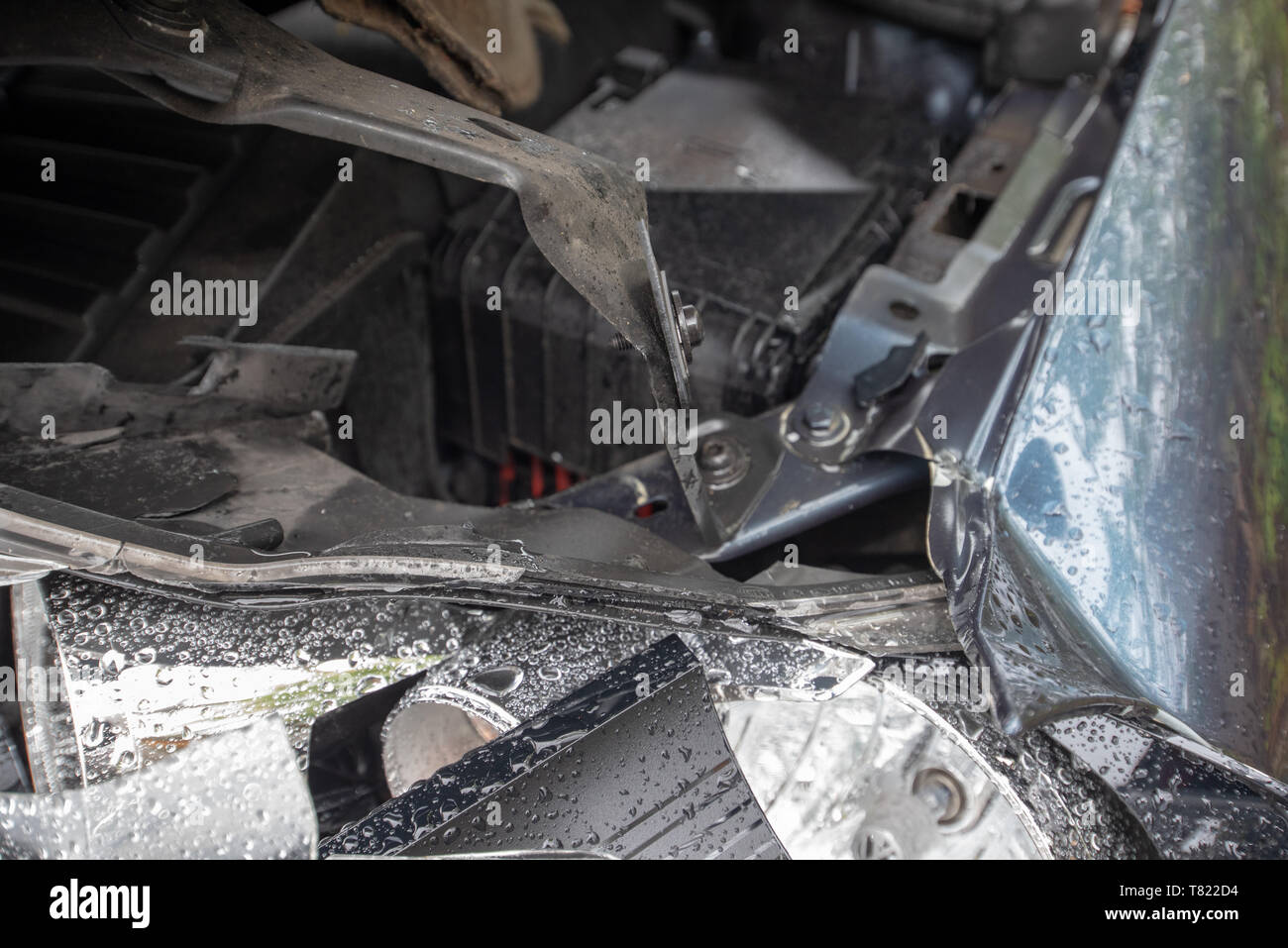 Volkswagen Golf. Car crash damage and details. Head on vehicle accident ...