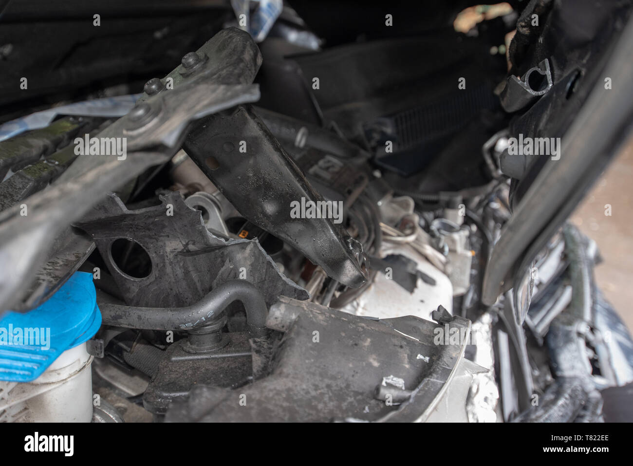 Volkswagen Golf. Car crash damage and details. Head on vehicle accident ...