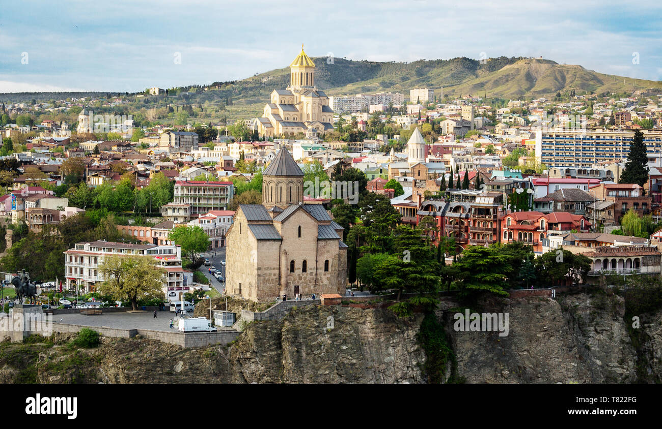 Aerial view on downtown in Tbilisi, Georgia Stock Photo - Alamy