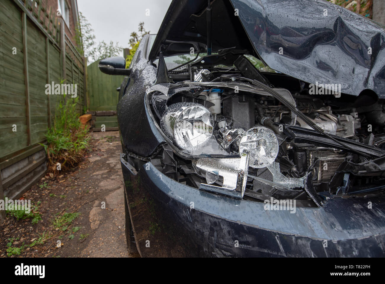 Volkswagen Golf. Car crash damage and details. Head on vehicle accident ...