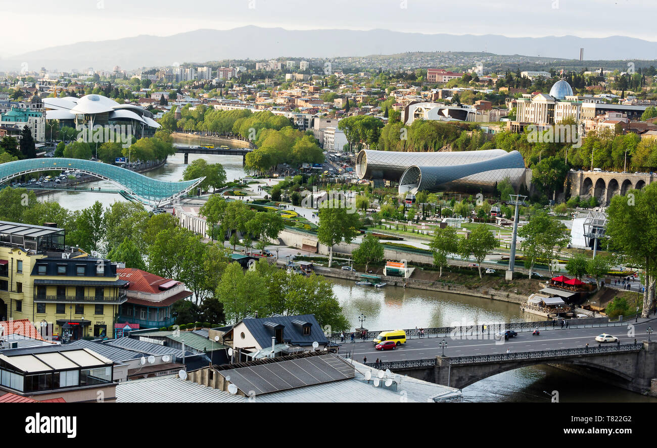 Aerial view on downtown in Tbilisi, Georgia Stock Photo - Alamy