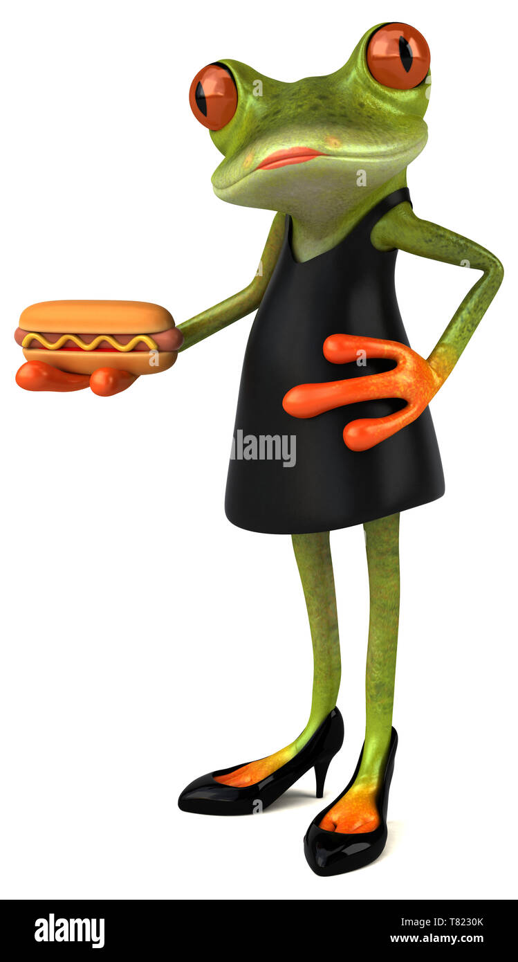 Fun frog - 3D Illustration Stock Photo - Alamy