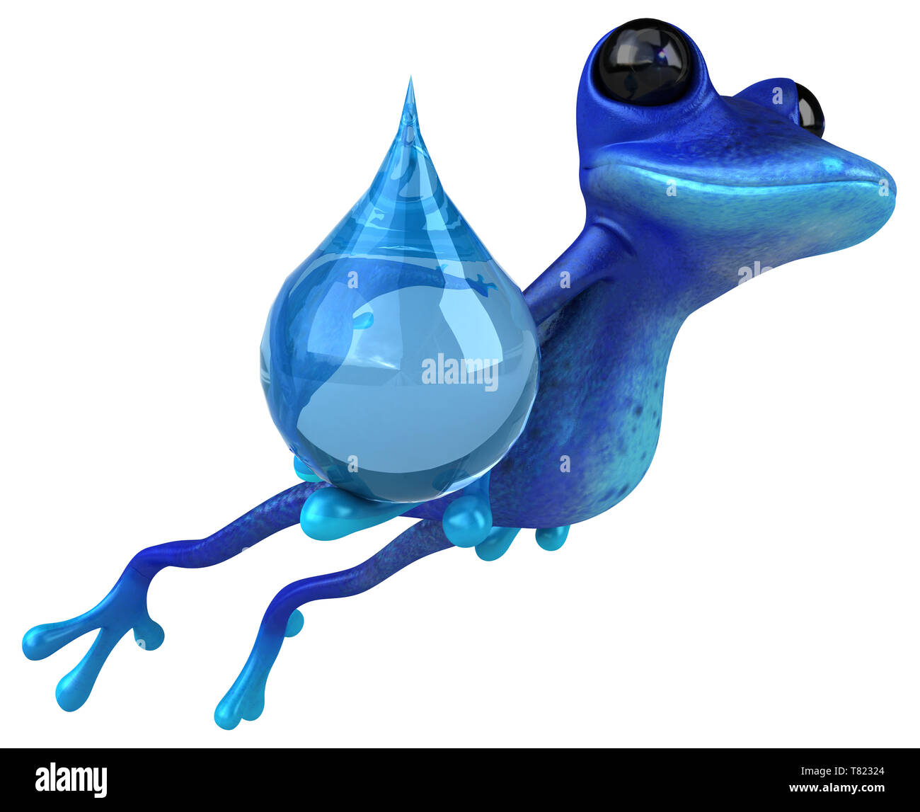 Fun blue frog - 3D Illustration Stock Photo - Alamy