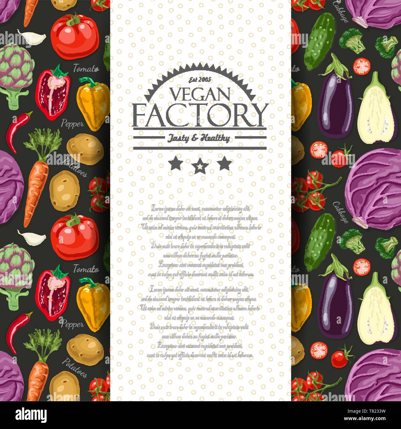 Background with colored vegetables. Vector illustration for your design ...