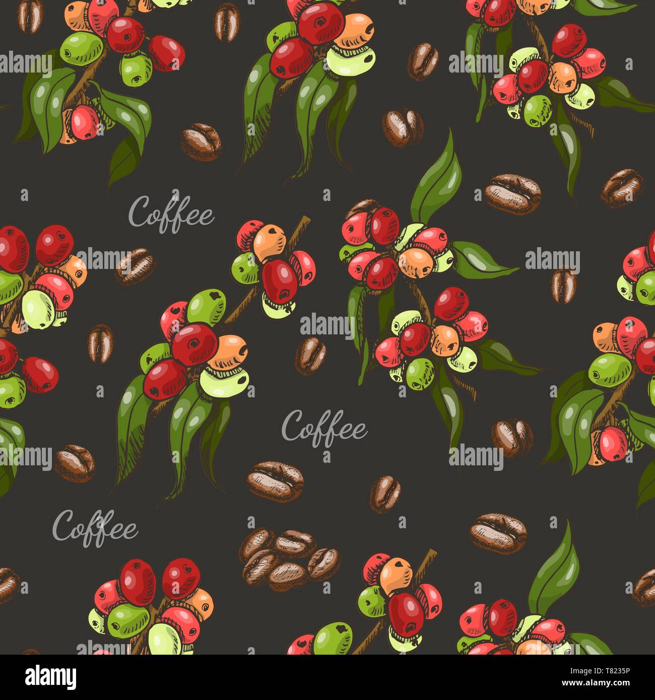 Vector pattern with coffee. Vector illustration for your design Stock ...