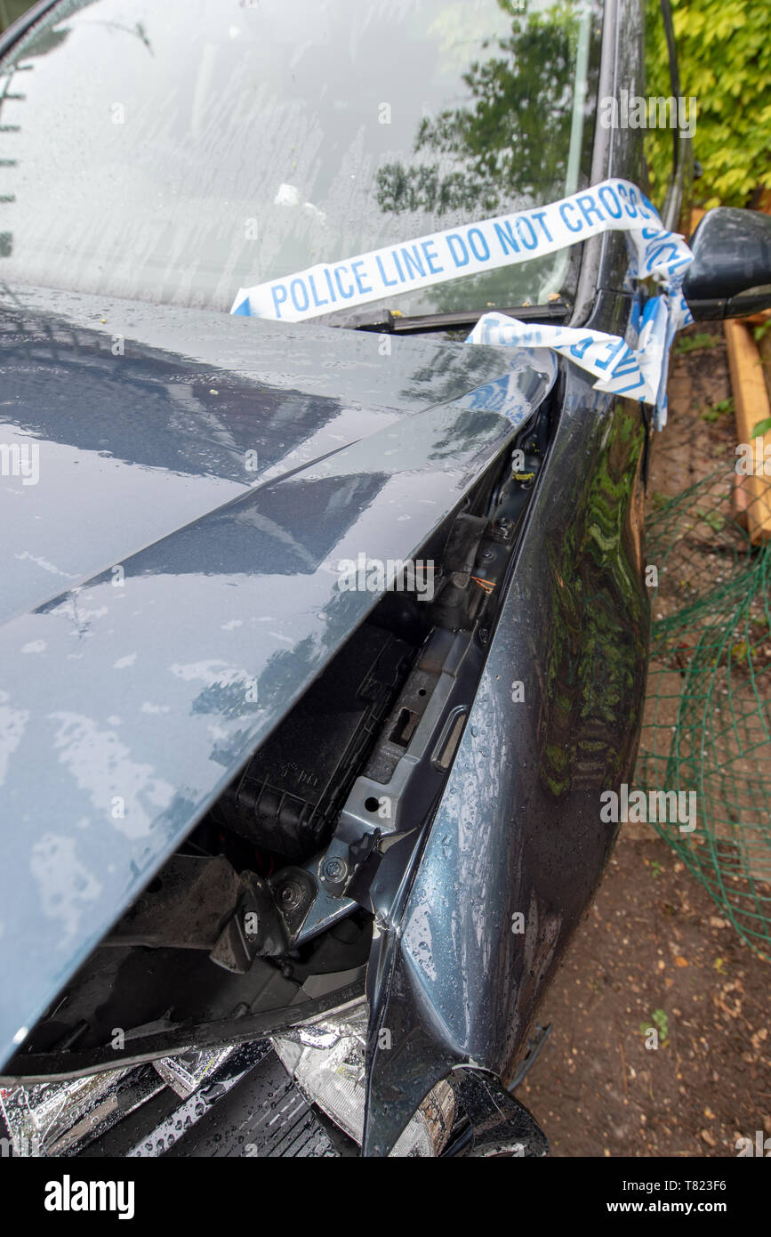 Volkswagen Golf. Car crash damage and details. Head on vehicle accident ...