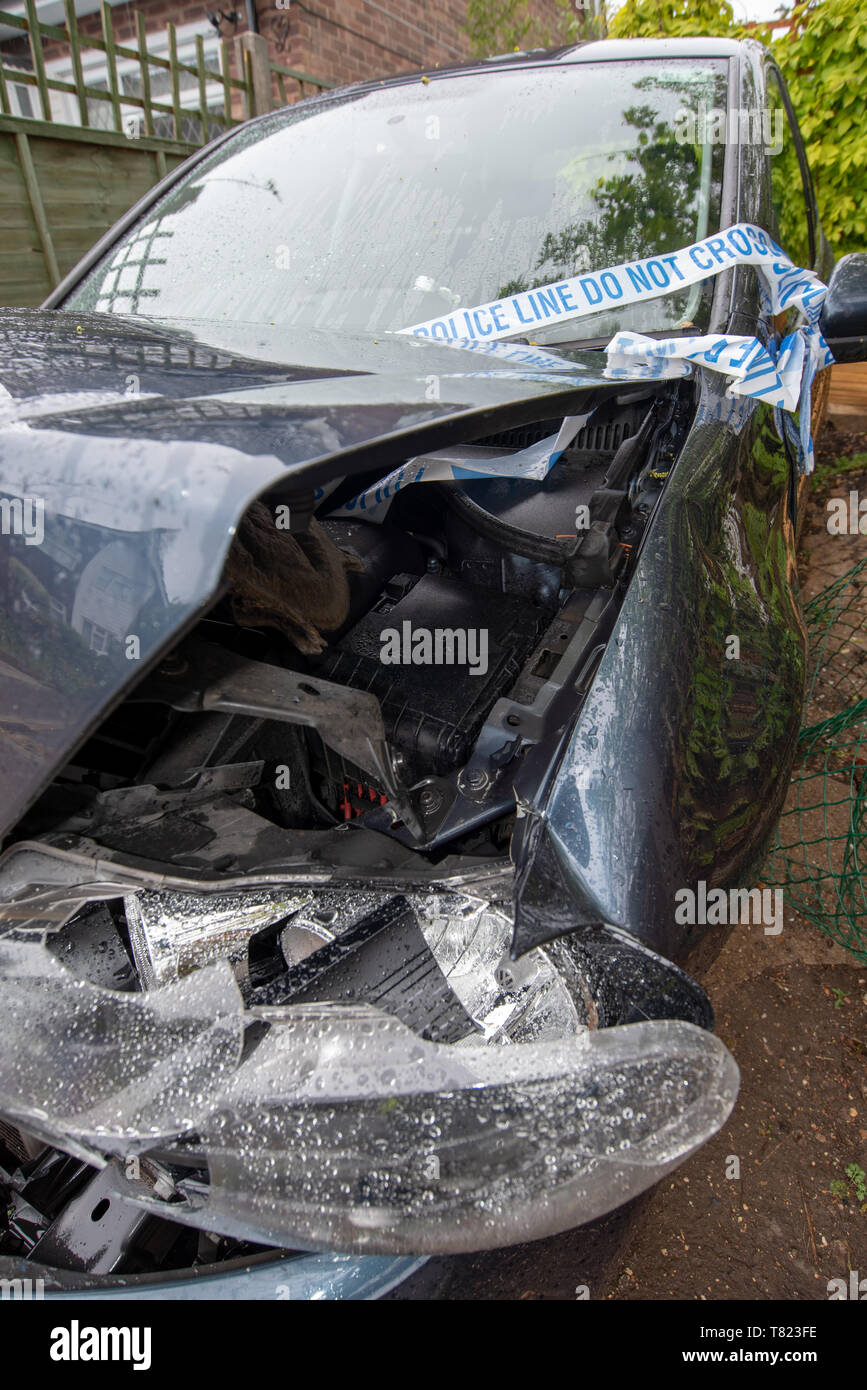 Volkswagen Golf. Car crash damage and details. Head on vehicle accident ...