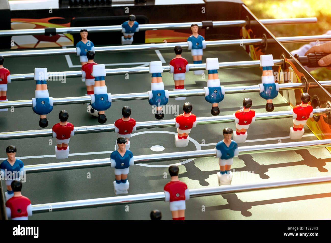 Table football hands close up hi-res stock photography and images - Alamy