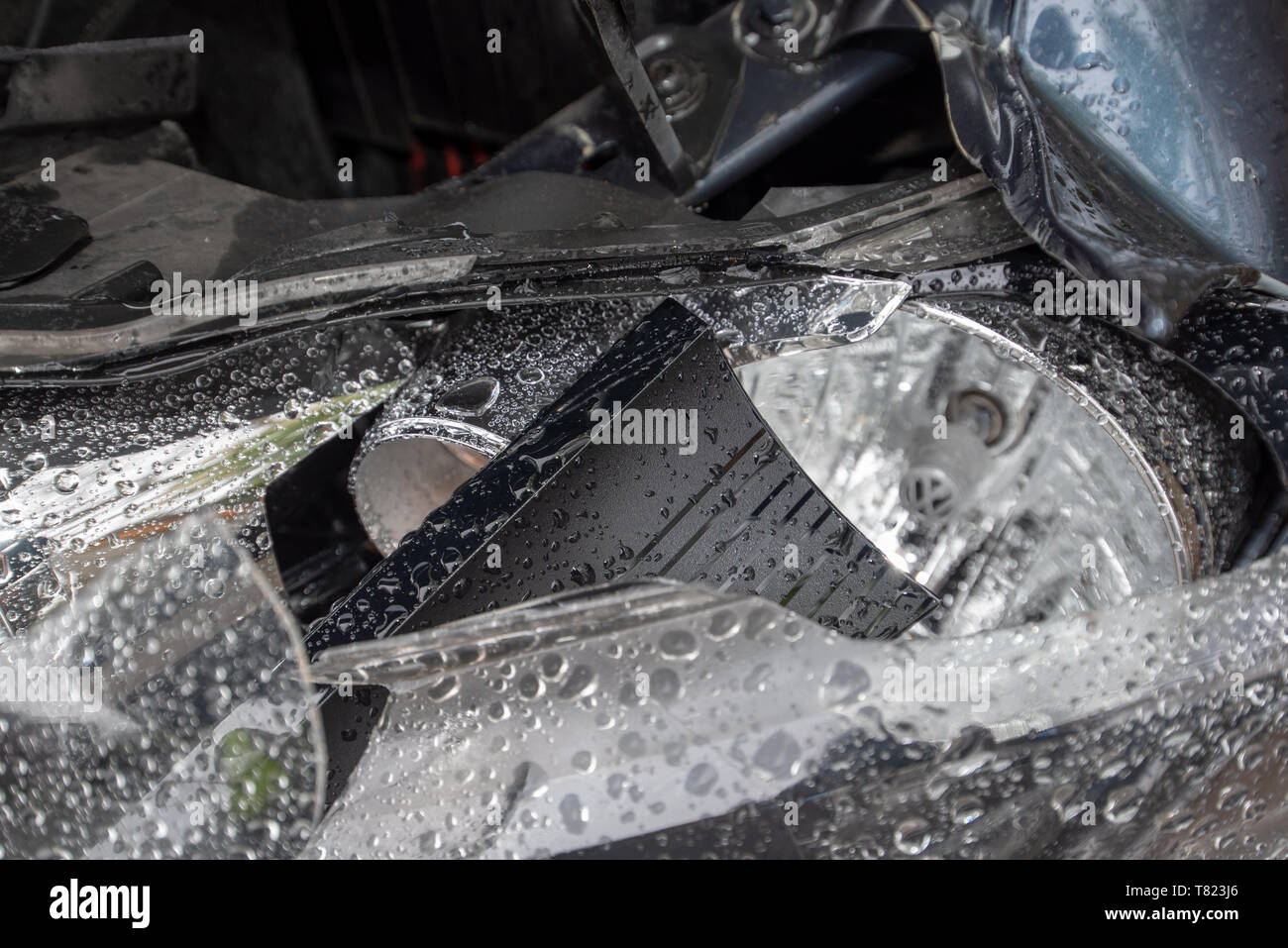 Volkswagen Golf. Car crash damage and details. Head on vehicle accident ...