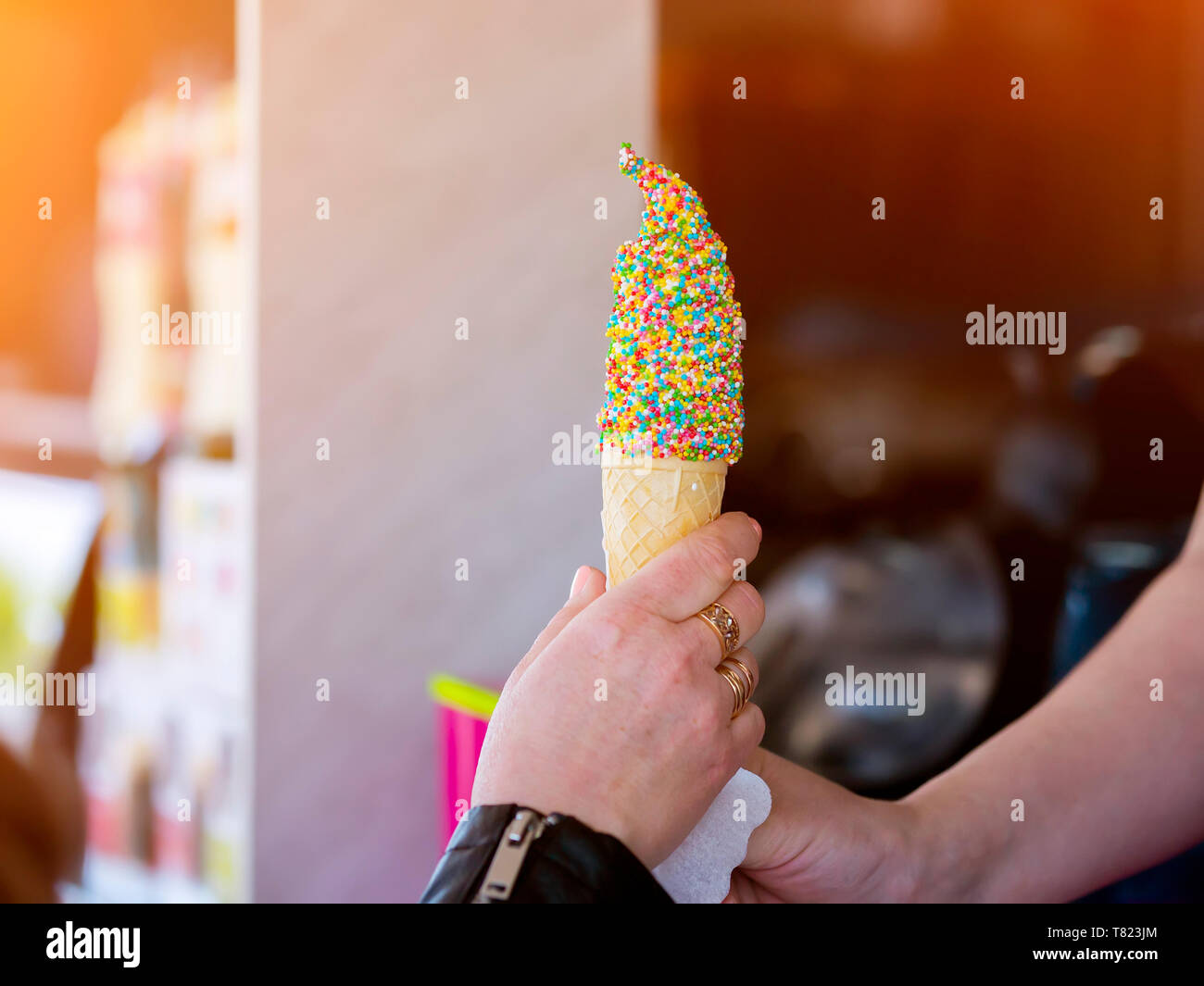 Ice cream seller in park hi-res stock photography and images - Alamy