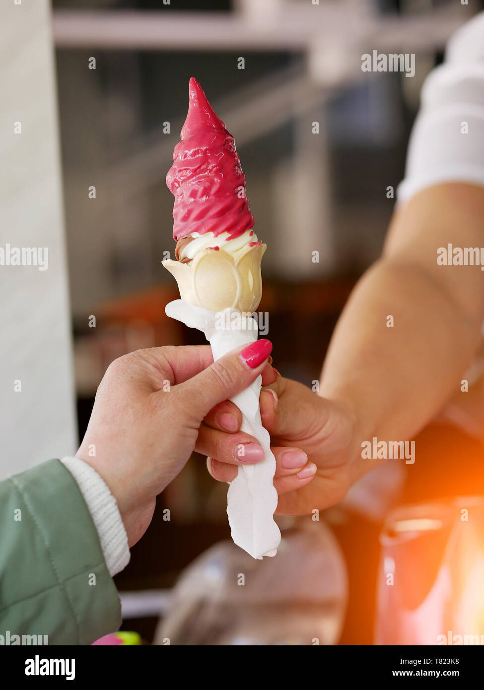 Waffle seller hi-res stock photography and images - Alamy