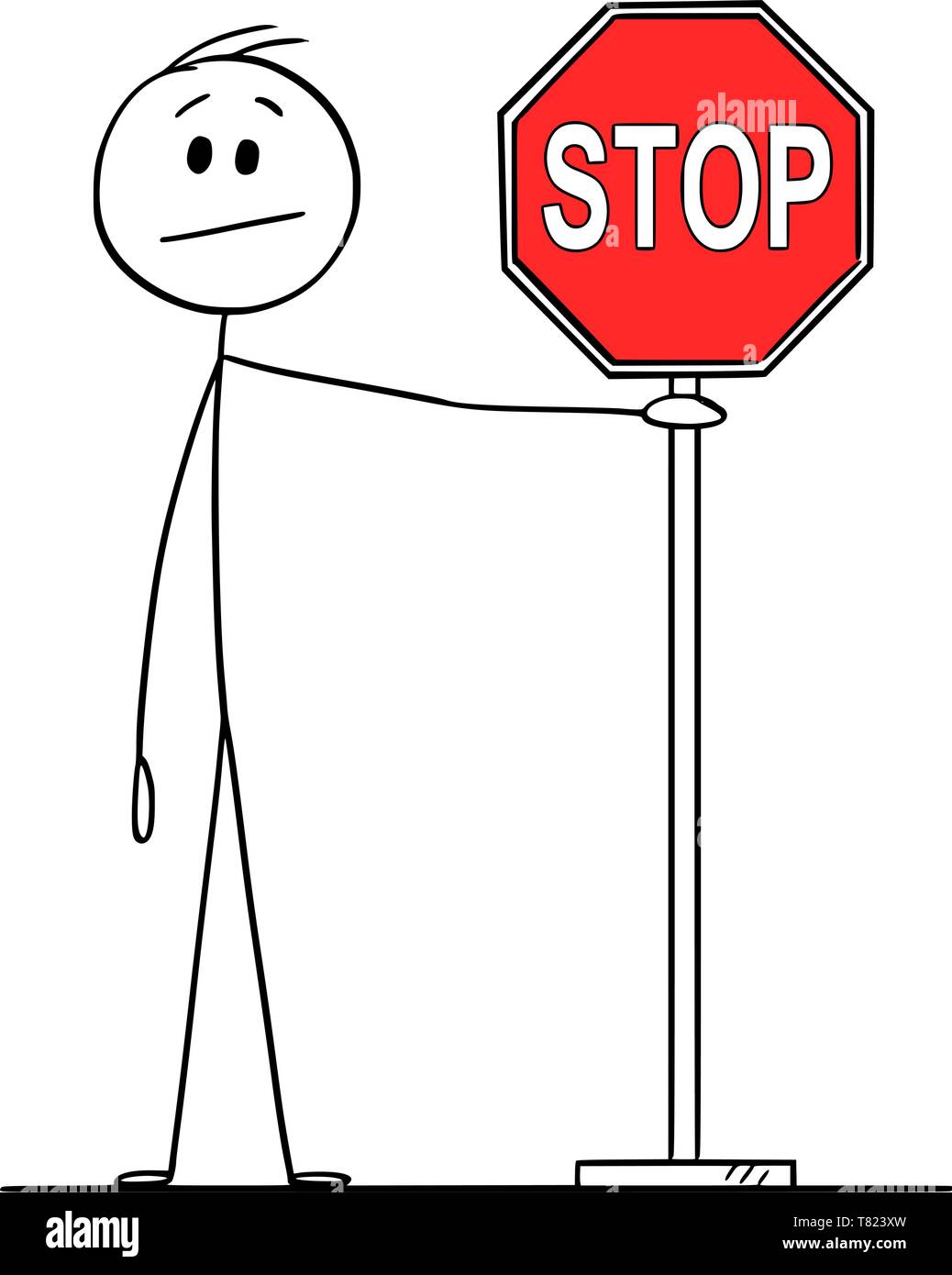 Road worker holding stop sign hi-res stock photography and images - Alamy