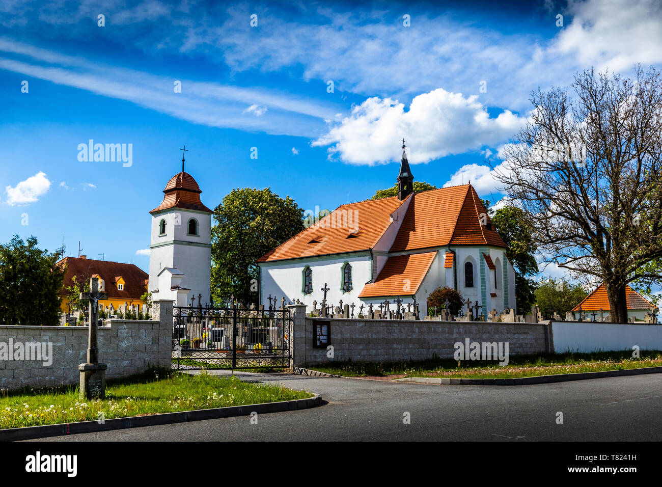 Church of st. Prokop near Temelin in summer day. Czech Republic Stock ...