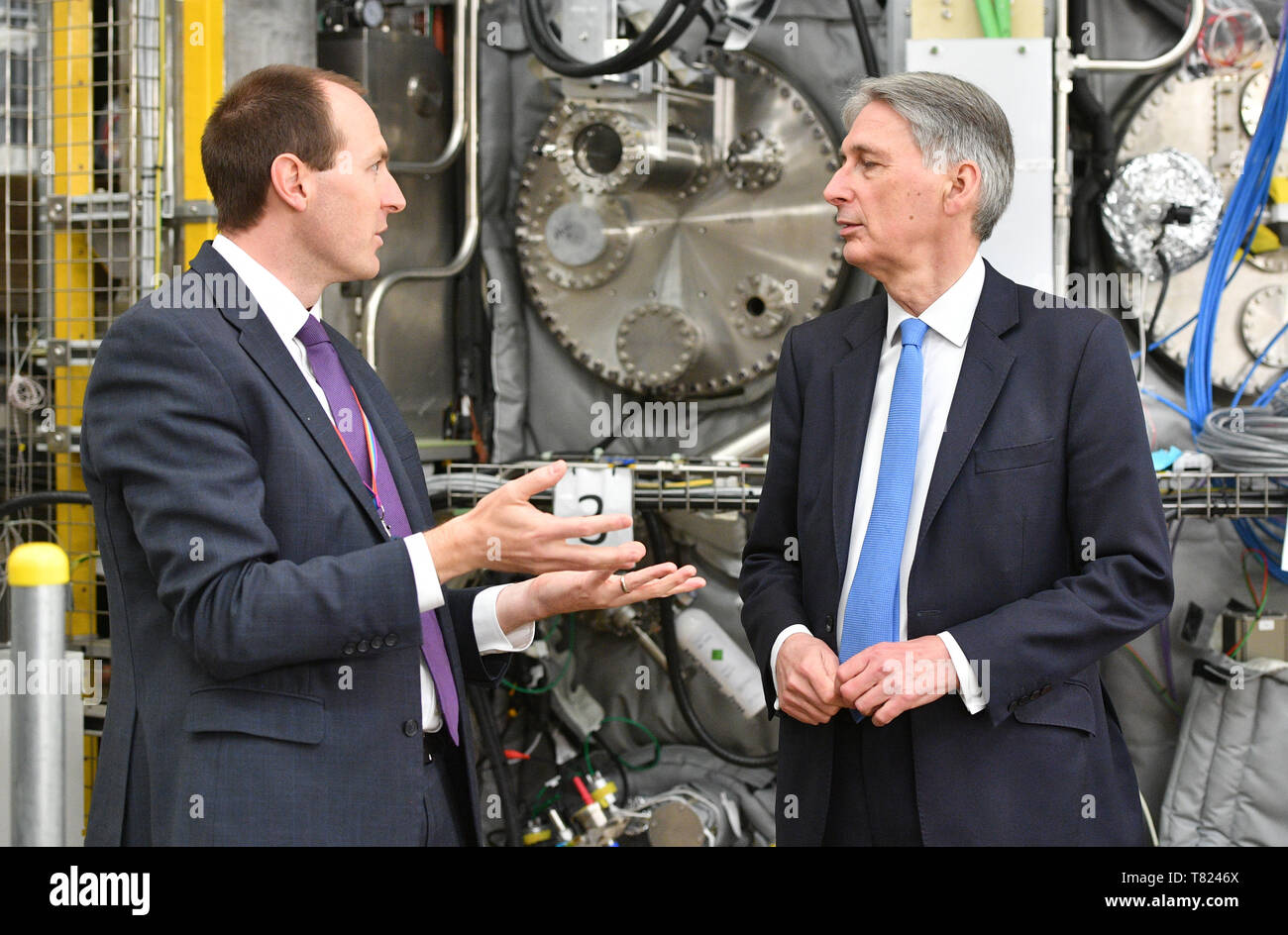 Chancellor Philip Hammond speaking to Ian Chapman, Chief Executive of ...