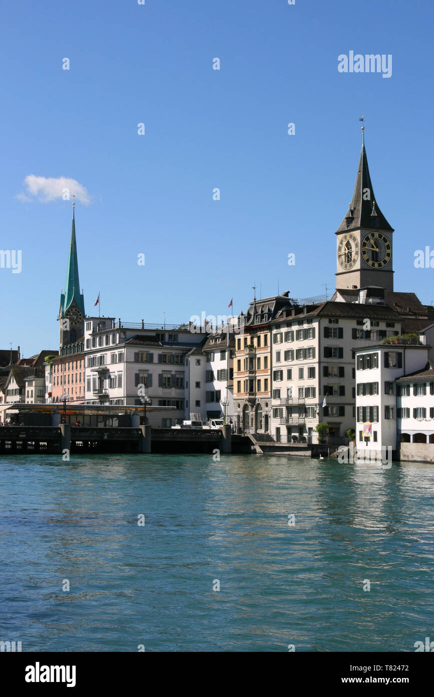 Zurich cityscape with Limmat river. Town in Switzerland Stock Photo - Alamy