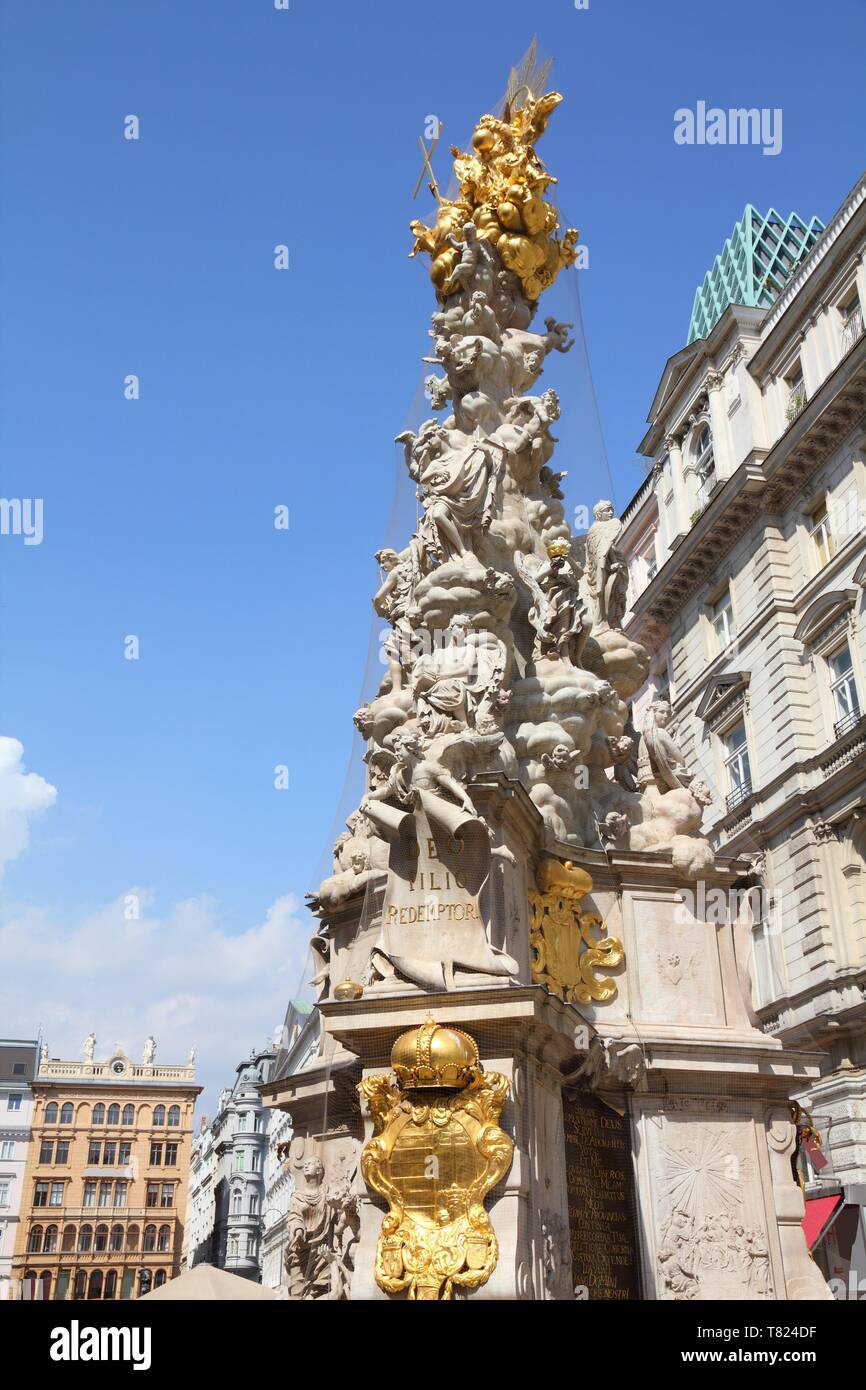 Vienna, Austria - famous plague column, monument at Graben street. The ...